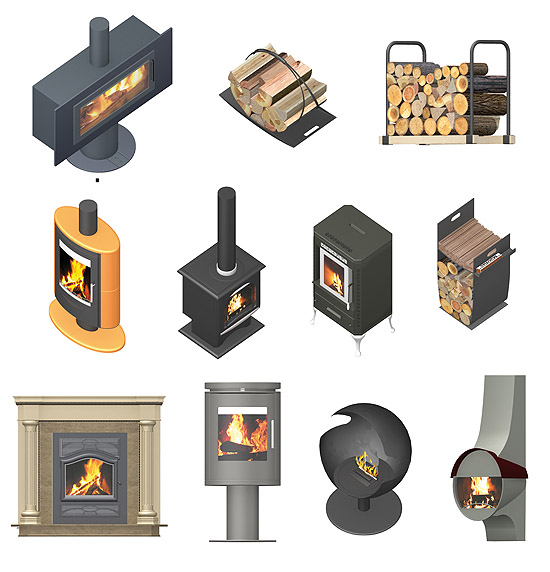 DOSCH DESIGN - DOSCH 2D Viz-Images: Fireplaces