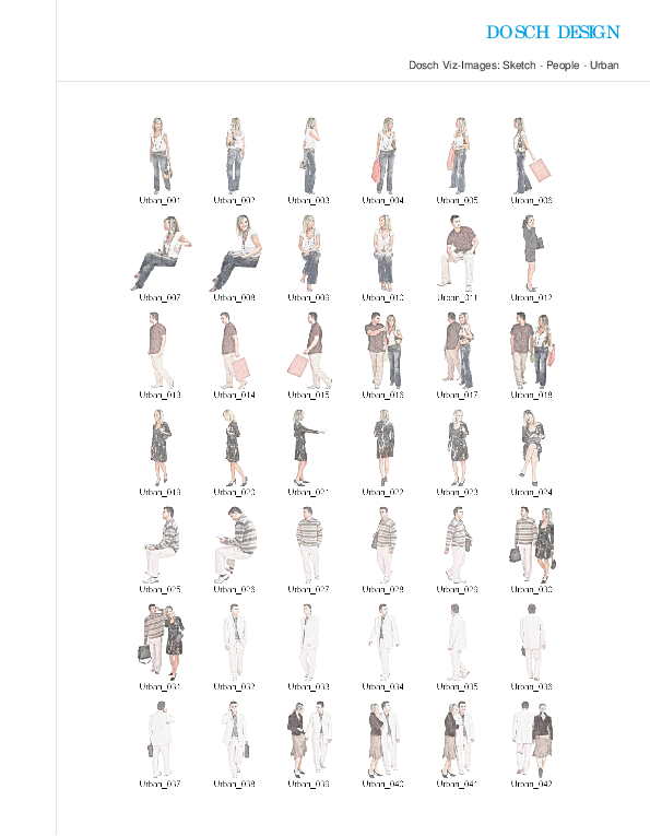 DOSCH DESIGN - DOSCH 2D Viz-Images: Sketch - People - Urban