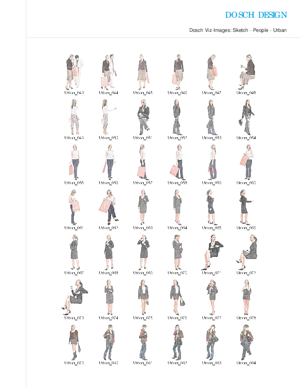 DOSCH DESIGN - DOSCH 2D Viz-Images: Sketch - People - Urban