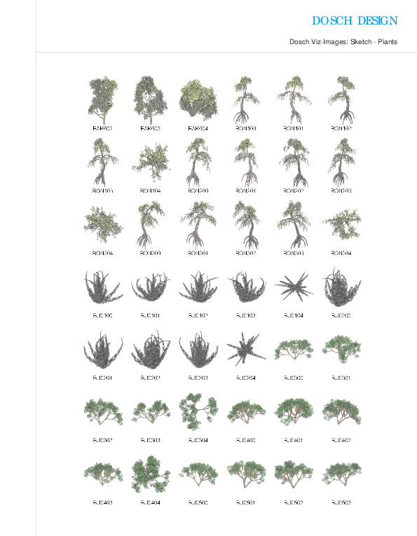 DOSCH DESIGN - DOSCH 2D Viz-Images: Sketch - Plants
